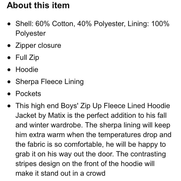 Matix | Jackets & Coats | Nwt Matix Boys Zip Up Hoodie Sherpa Fleece ...